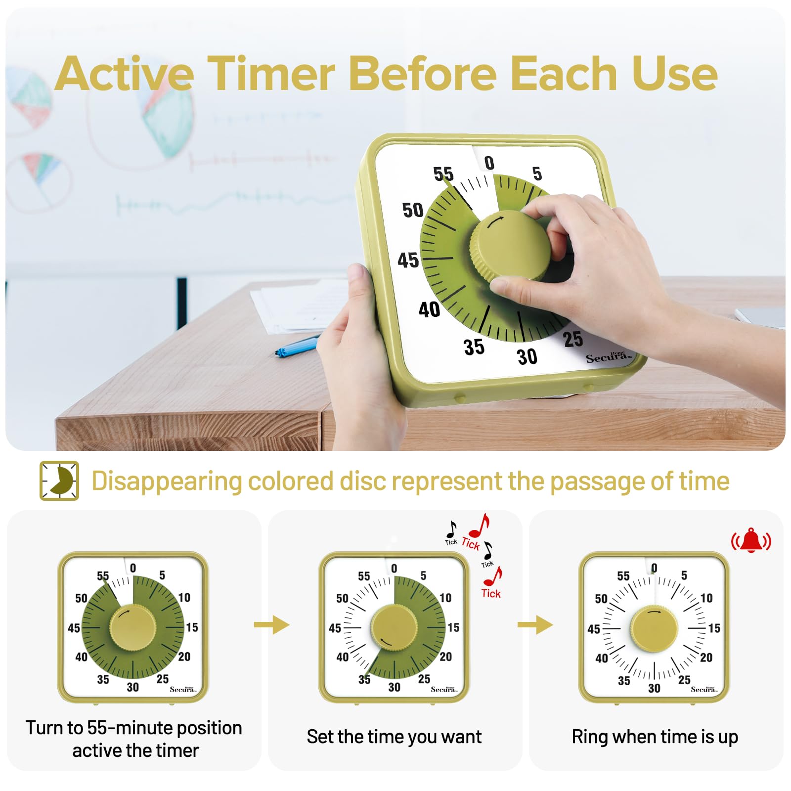 Mua Secura 60-Minute Visual Timer, 7.5 Inch Oversize Countdown Timer ...