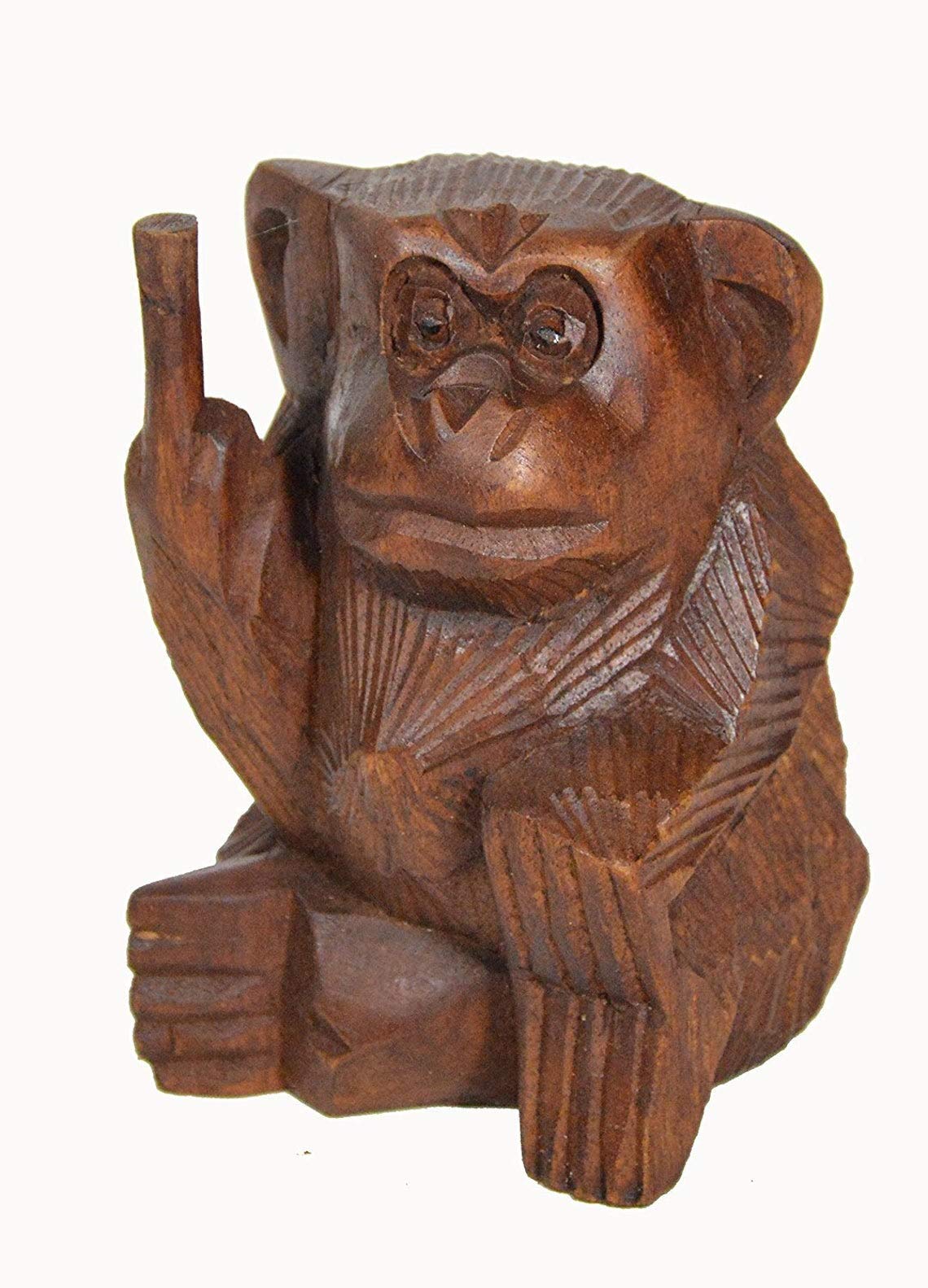 Mua 6 Inch Rude Monkey Flipping The Bird Middle Finger Wooden Statue ...