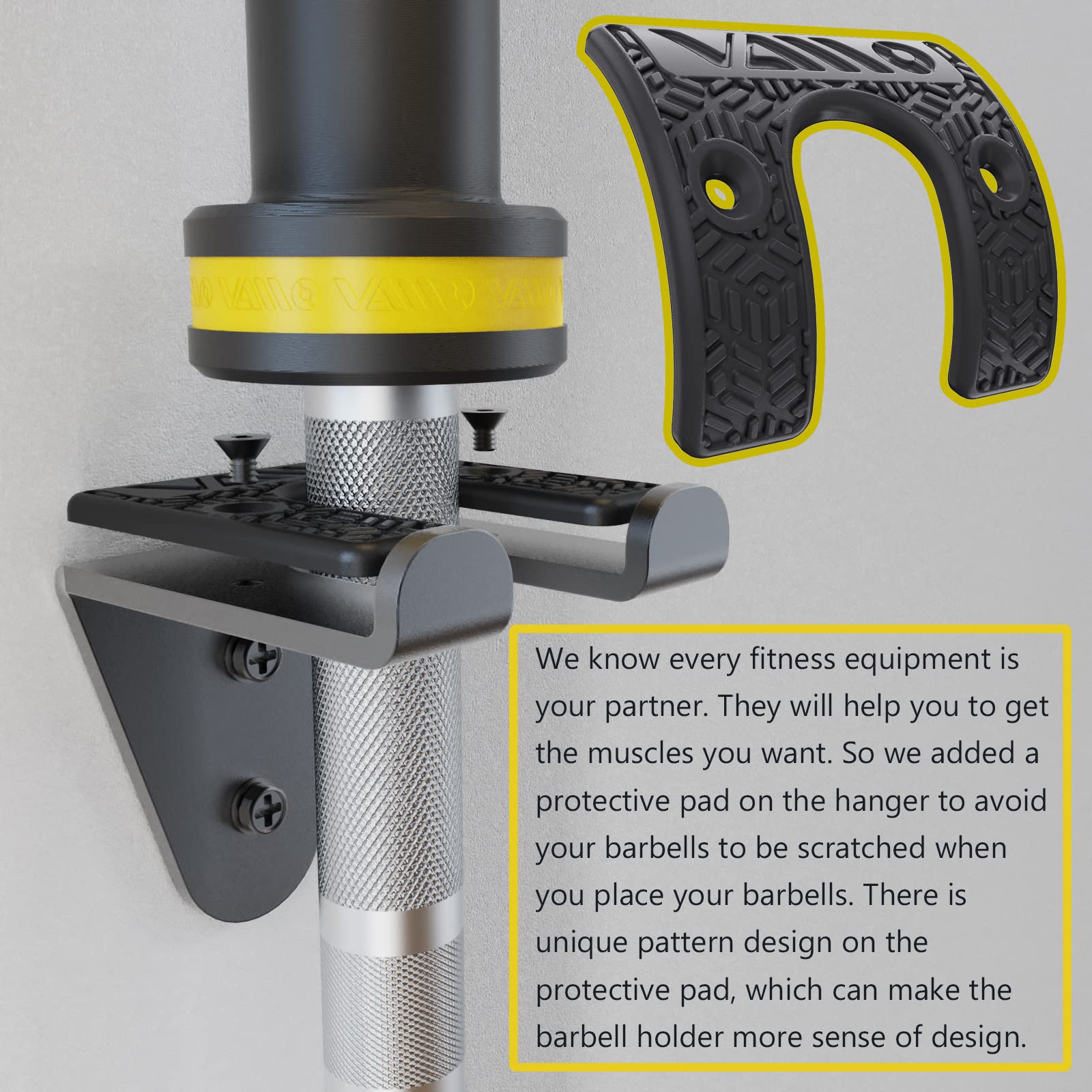 Mua VAIIO Single Olympic Barbell Hanger,Garage Gym Bar Wall Rack ...