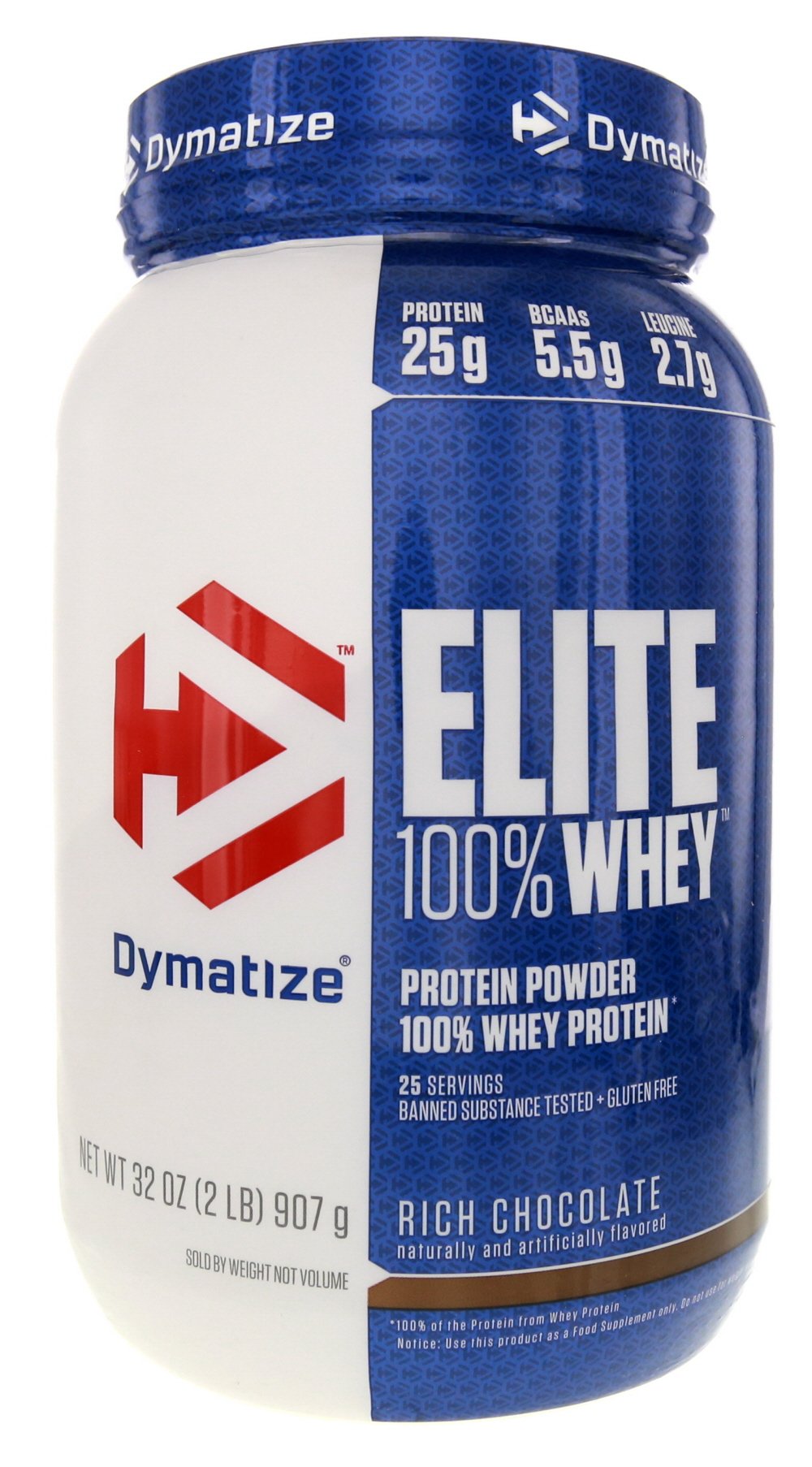 Dymatize Elite 100% Whey Protein Powder, Rich Chocolate, 2 Pound EXP 2/ ...
