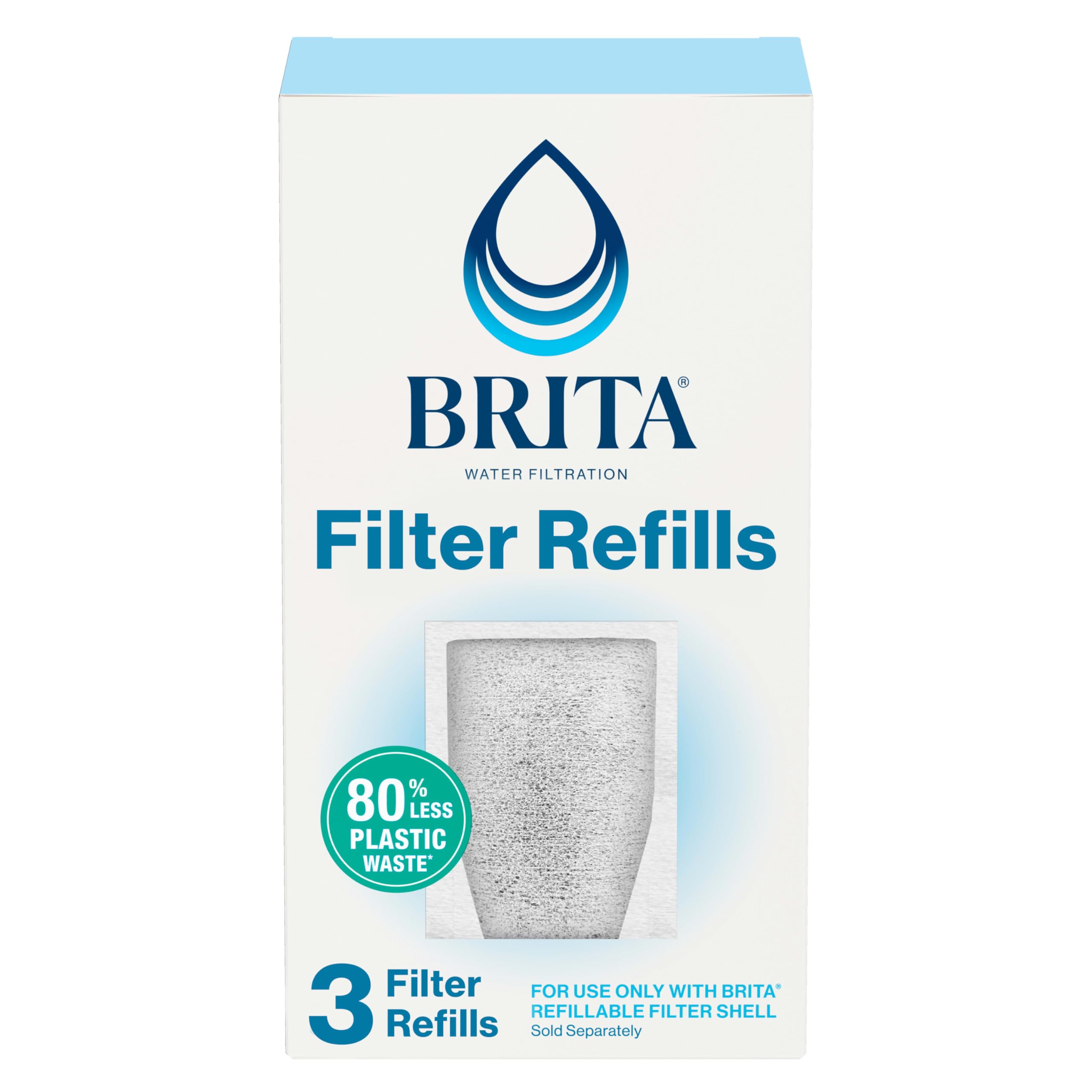 Brita Refillable Filter Refill Packs for Pitchers and Dispensers, BPA ...