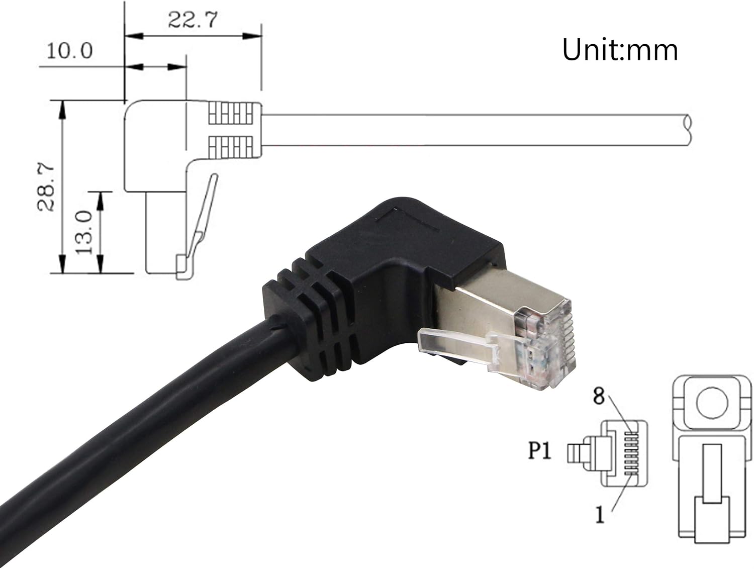 CERRXIAN 11.8 Inch Cat6e RJ45 Male to Female Shielded Ethernet Network ...