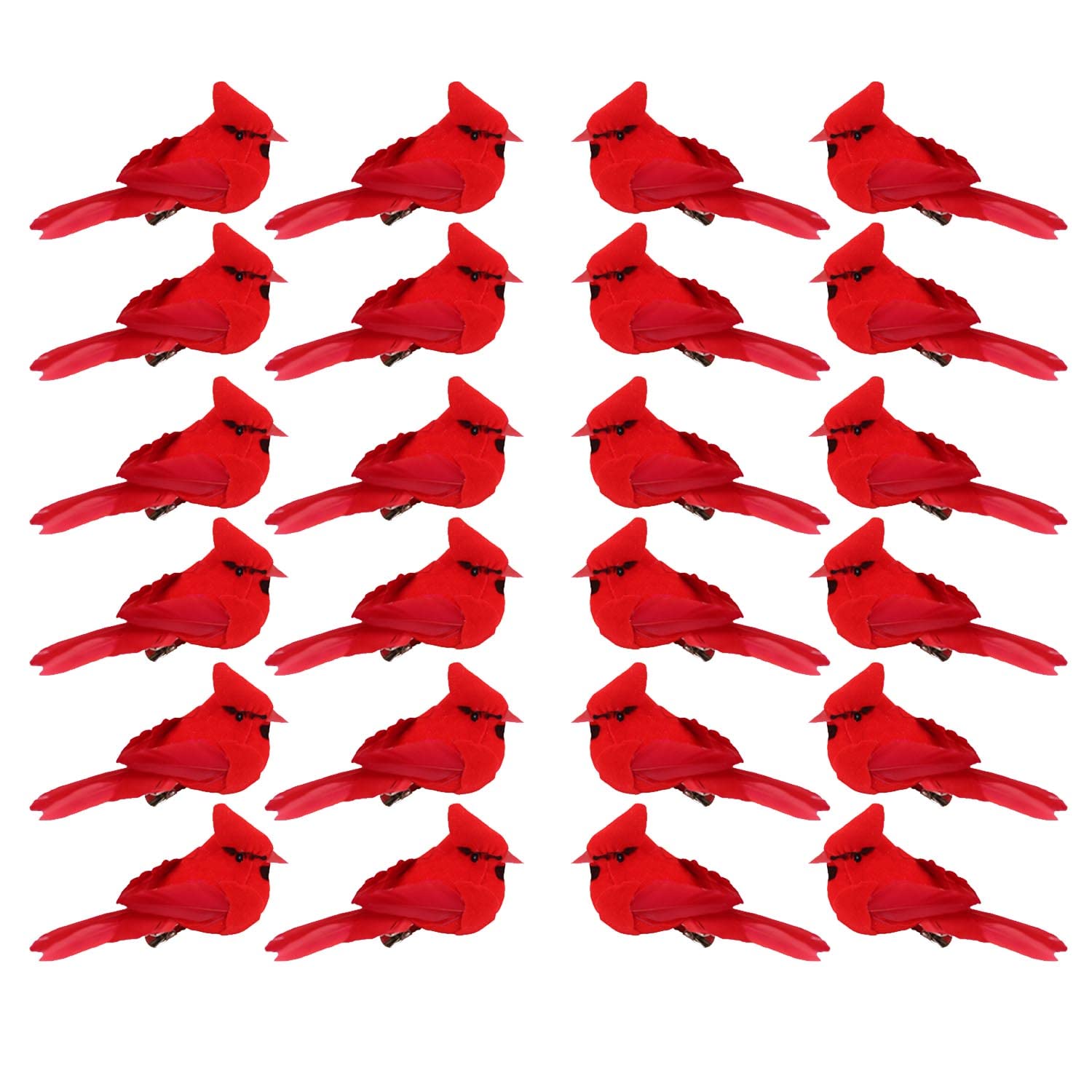 KLEWEE 12 Pcs Cardinal Birds for Crafts, Mini Cardinal Clip On ...