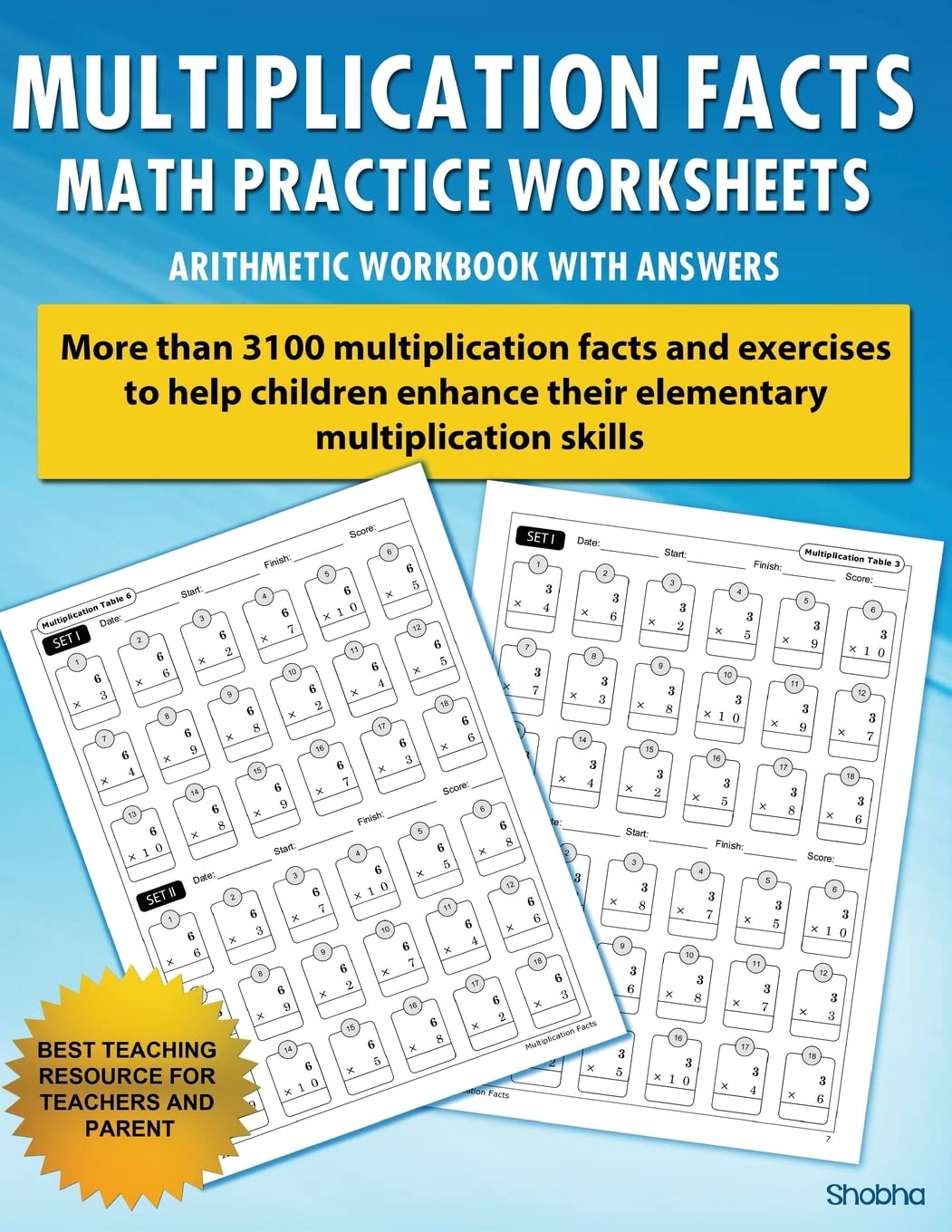 Mua Multiplication Facts Math Worksheet Practice Arithmetic Workbook ...