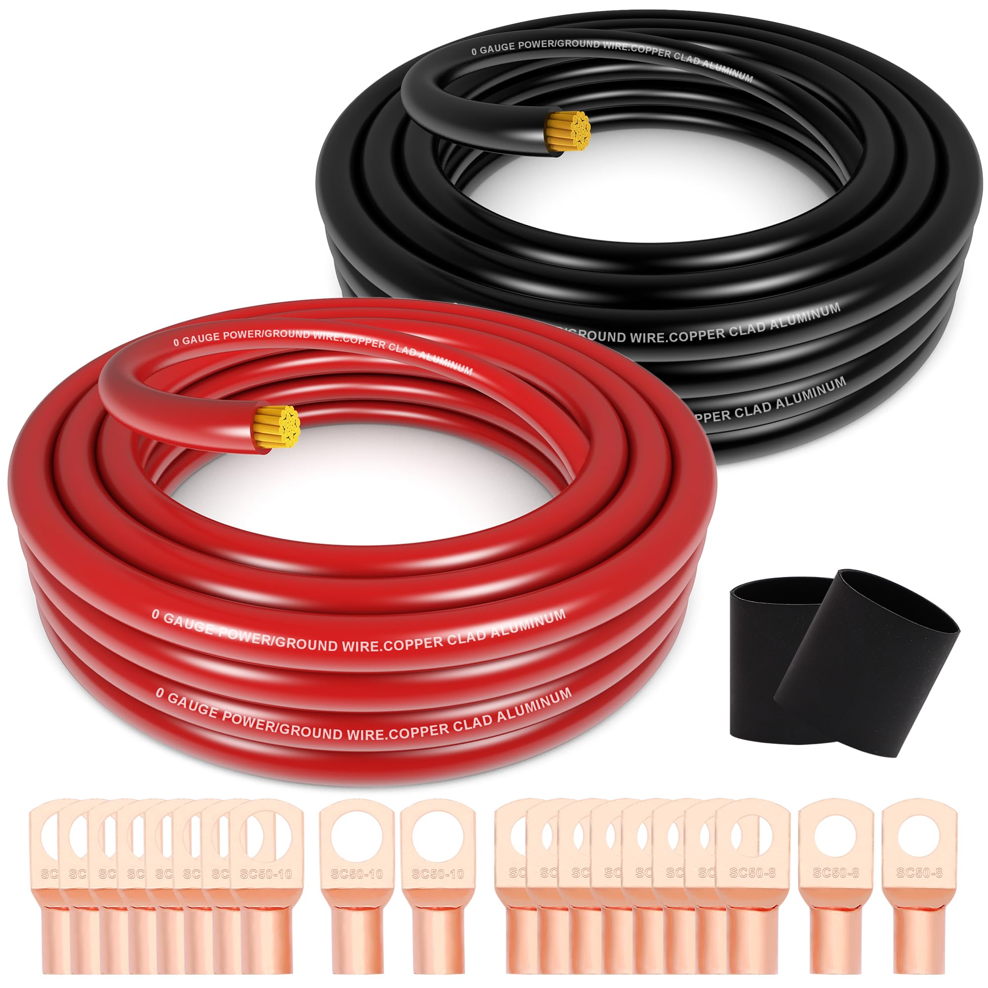 Mua 1/0 Gauge Wire Copper Clad Aluminum CCA 40FT Black/Red with 0ga ...