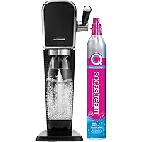 SodaStream Terra Sparkling Water Maker with CO2 Cylinder and 1L Dishwasher Safe Bottle, Black ...