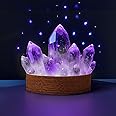 Gantok Amethyst Night Light Natural Healing Crystal Bedside Lamp Mini ...