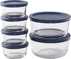 Amazon.com: Anchor Hocking Round Glass Food Storage Containers with ...