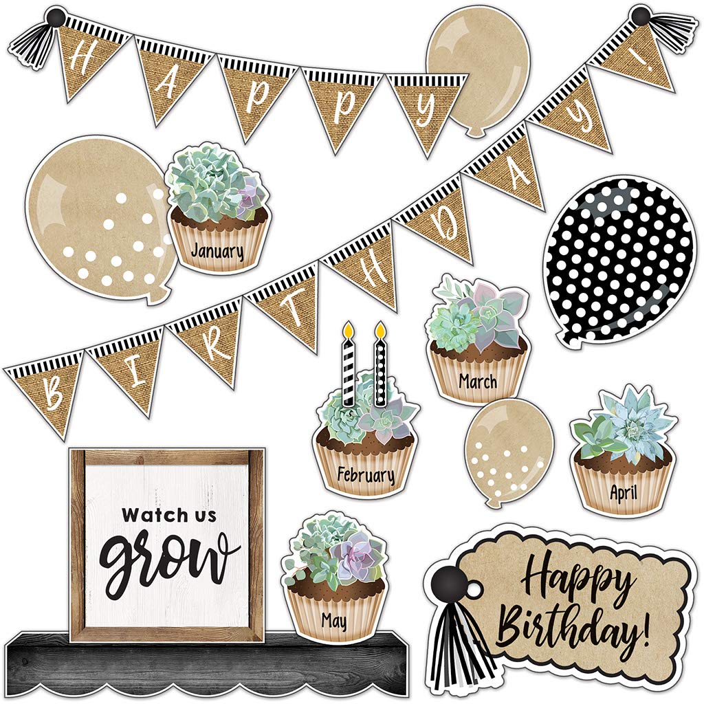 Schoolgirl Style Birthday Bulletin Board Set, Simply Stylish Classroom ...
