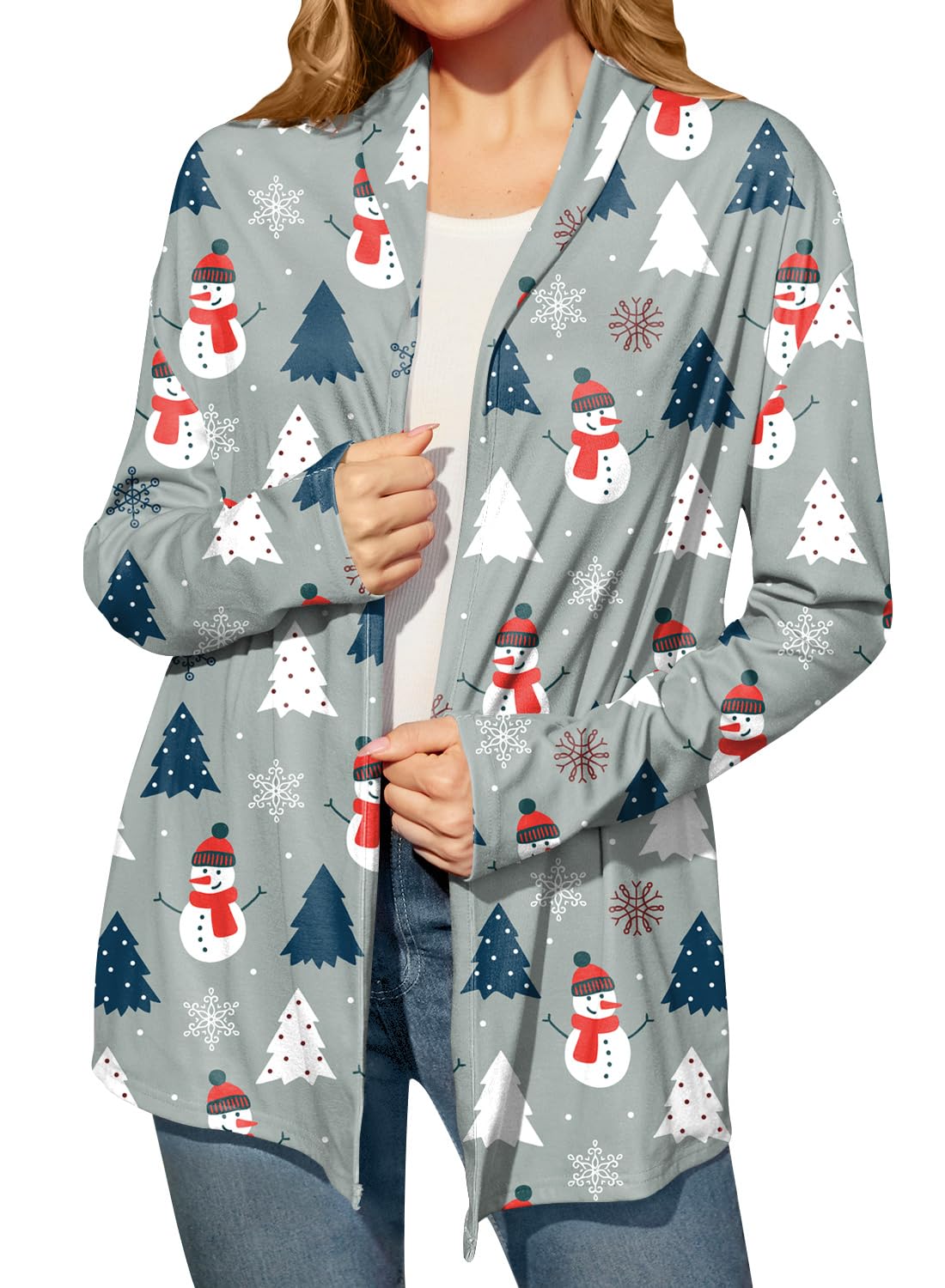 Christmas Women Holiday Ugly Open Front Xmas Cardigan Party Funny ...