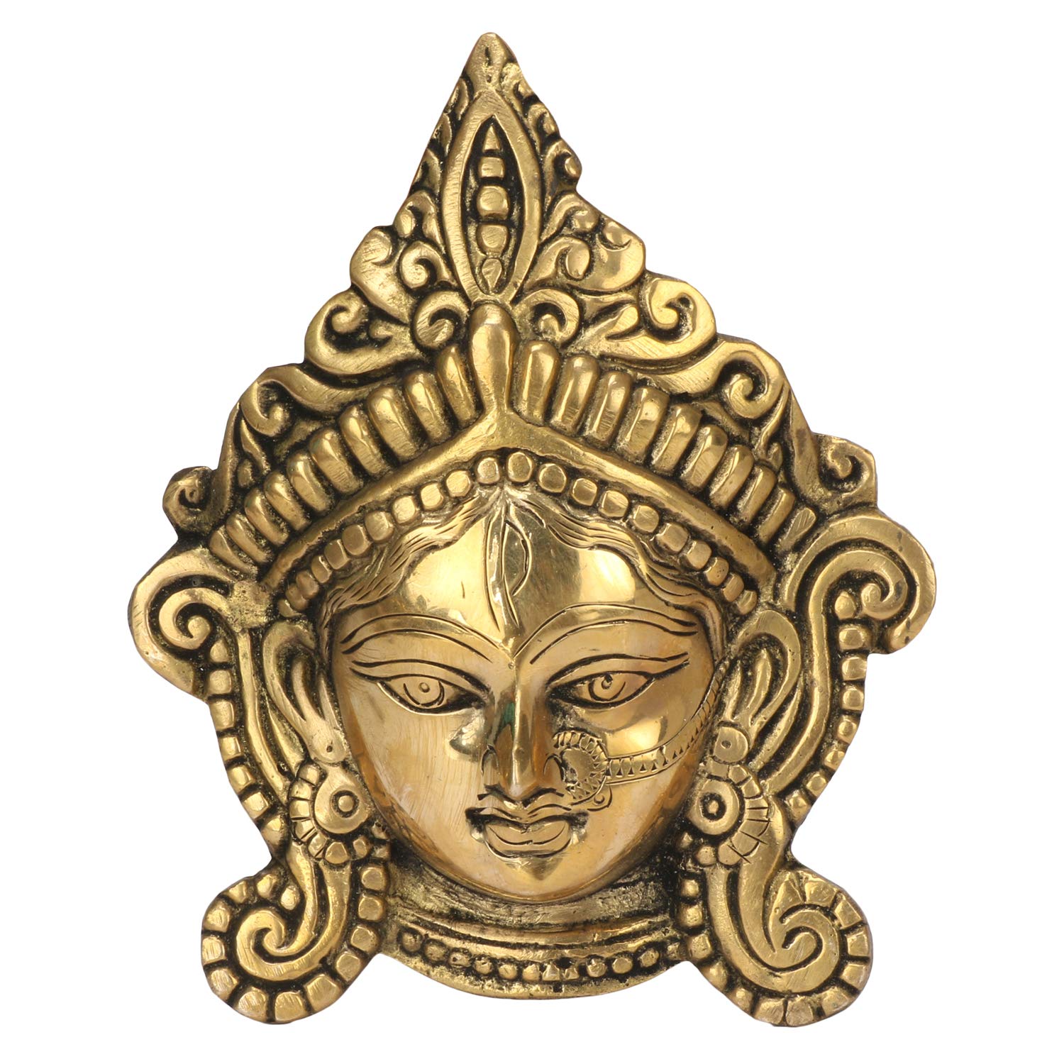 Buy Kartique Brass Metal Durga MATA Maa Face Mask Idol Statue Murti for ...