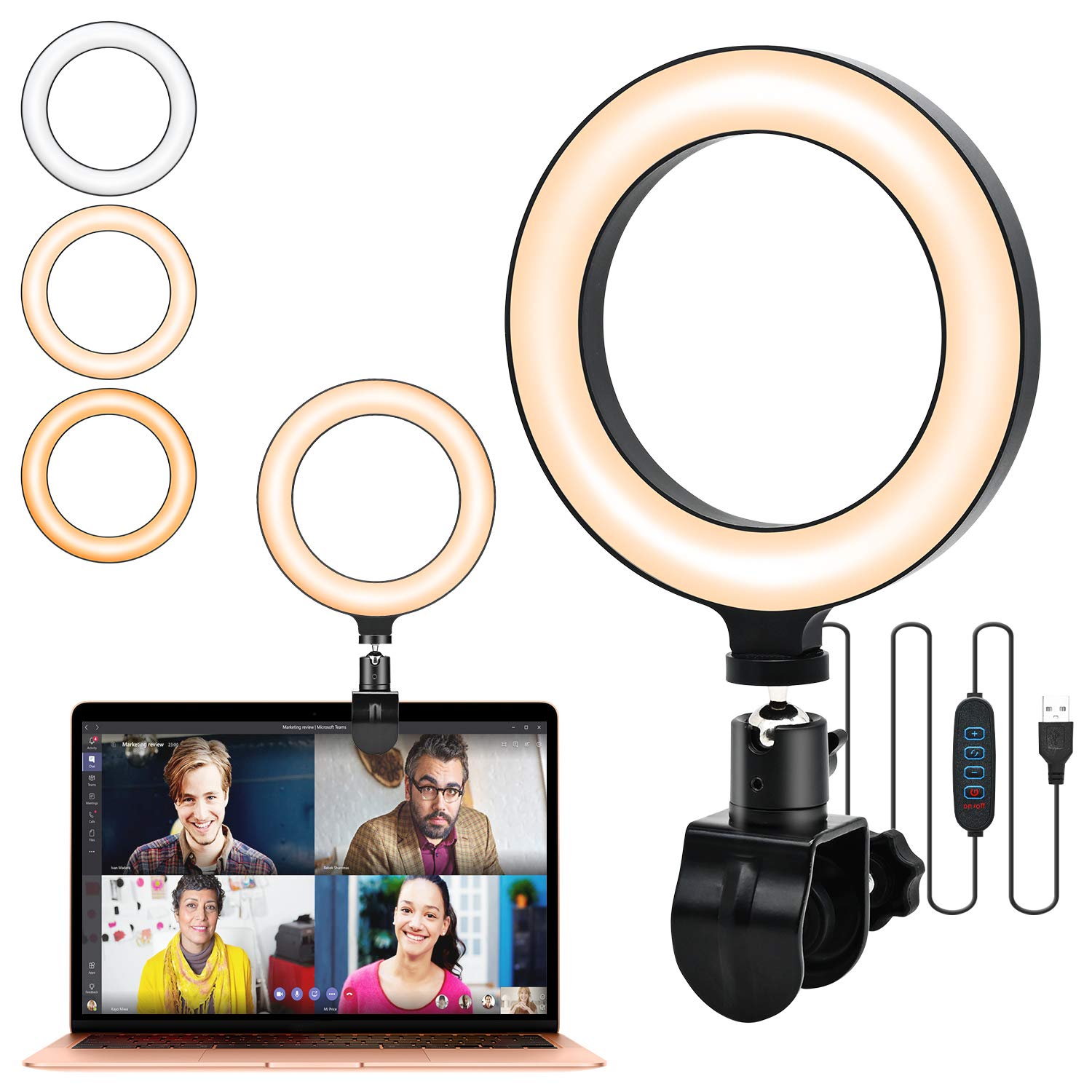 Mua Video Conference Lighting with Monitor Clip On, 6.3'' Dimmable Led ...