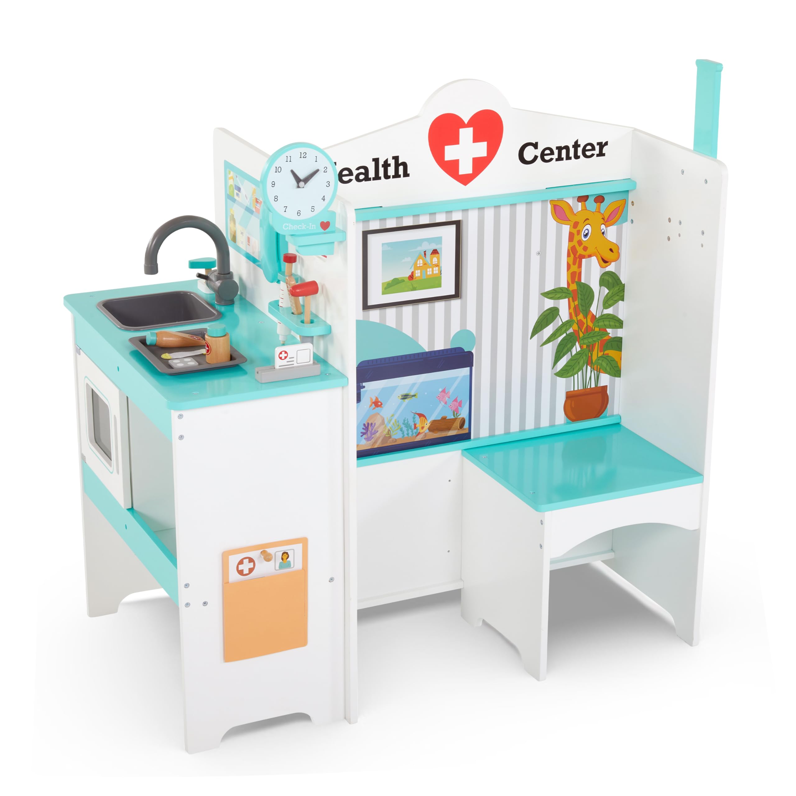Lil’ Jumbl Wooden Doctor Playset, Multi-Sided Medical Office Activity ...