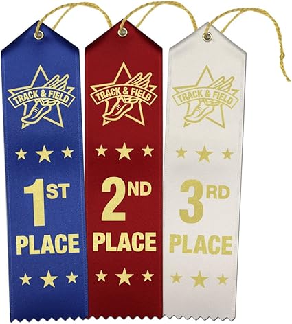 1st - 2nd - 3rd Place Track and Field Award Ribbons - 75 Count Value ...