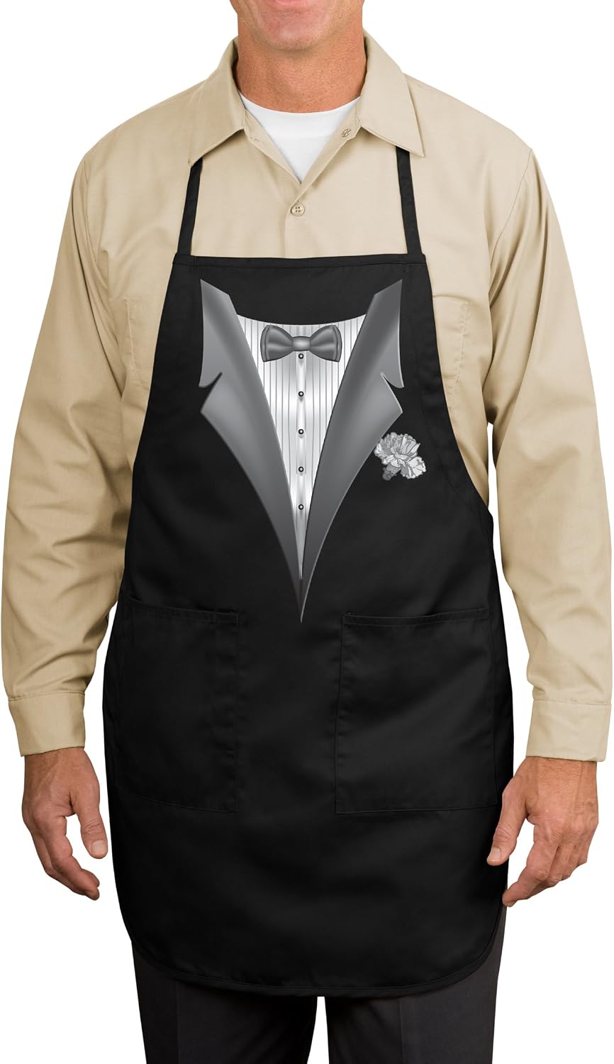 Amazon.com: Tuxedo Print Tux Apron - Black: Clothing