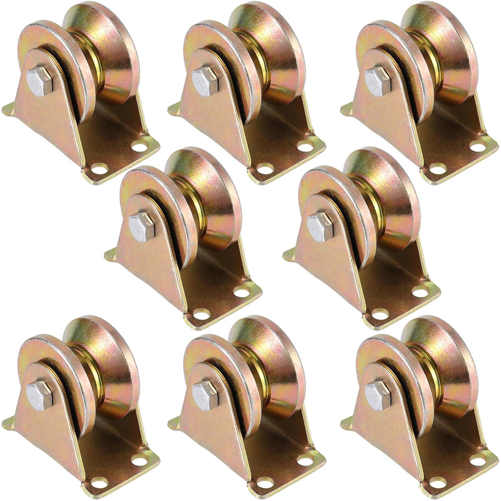 YUENPUN 8 PCS 2 Inch V Groove Wheel, Steel Heavy Duty Caster Wheels ...