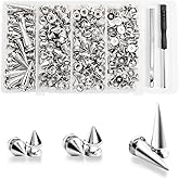 Amazon.com: 180 Pieces Multiple Sizes Cone Spikes, Screwback Studs ...