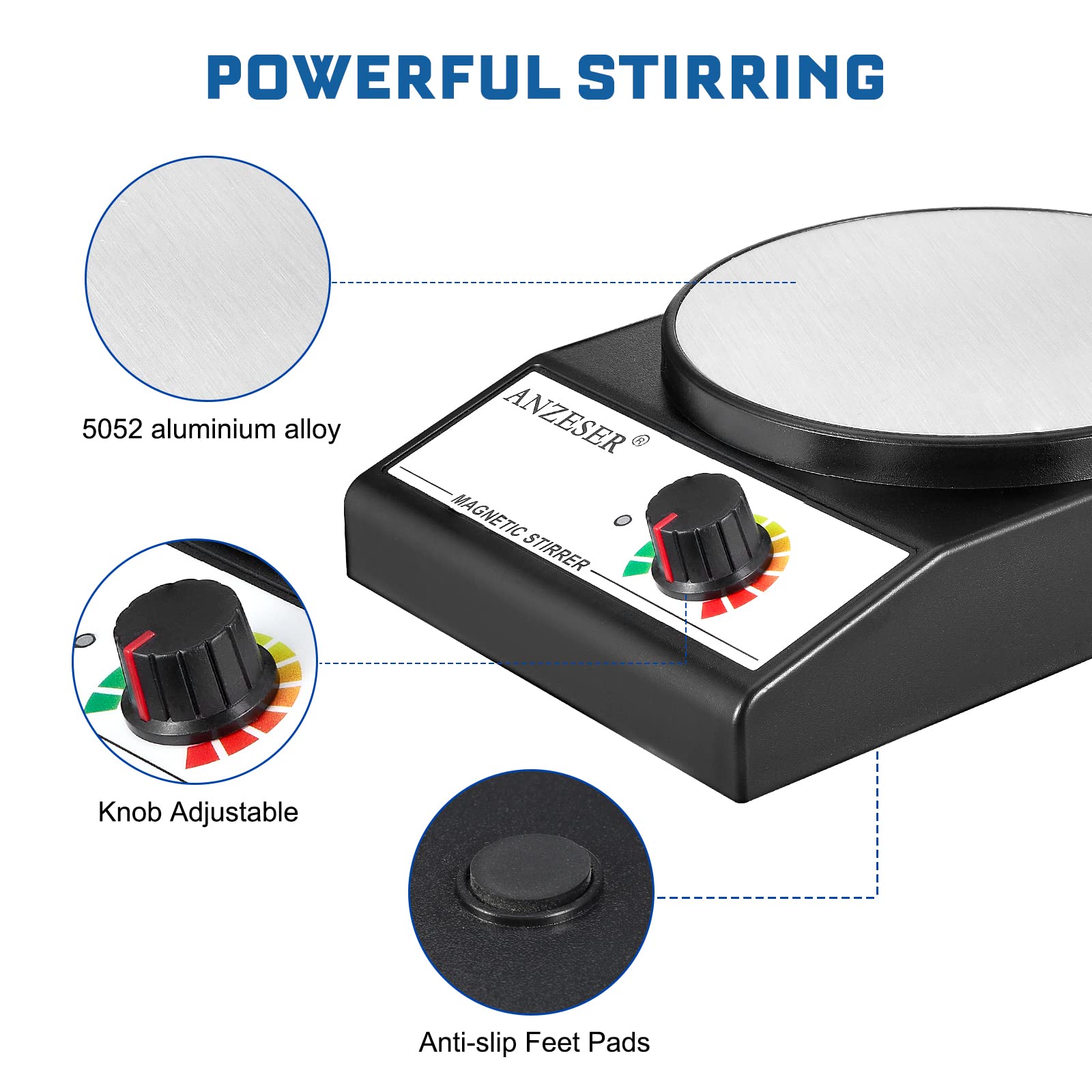 Mua ANZESER Magnetic Stirrer Magnetic Stir Plate 3000RPM Lab Stirrers ...