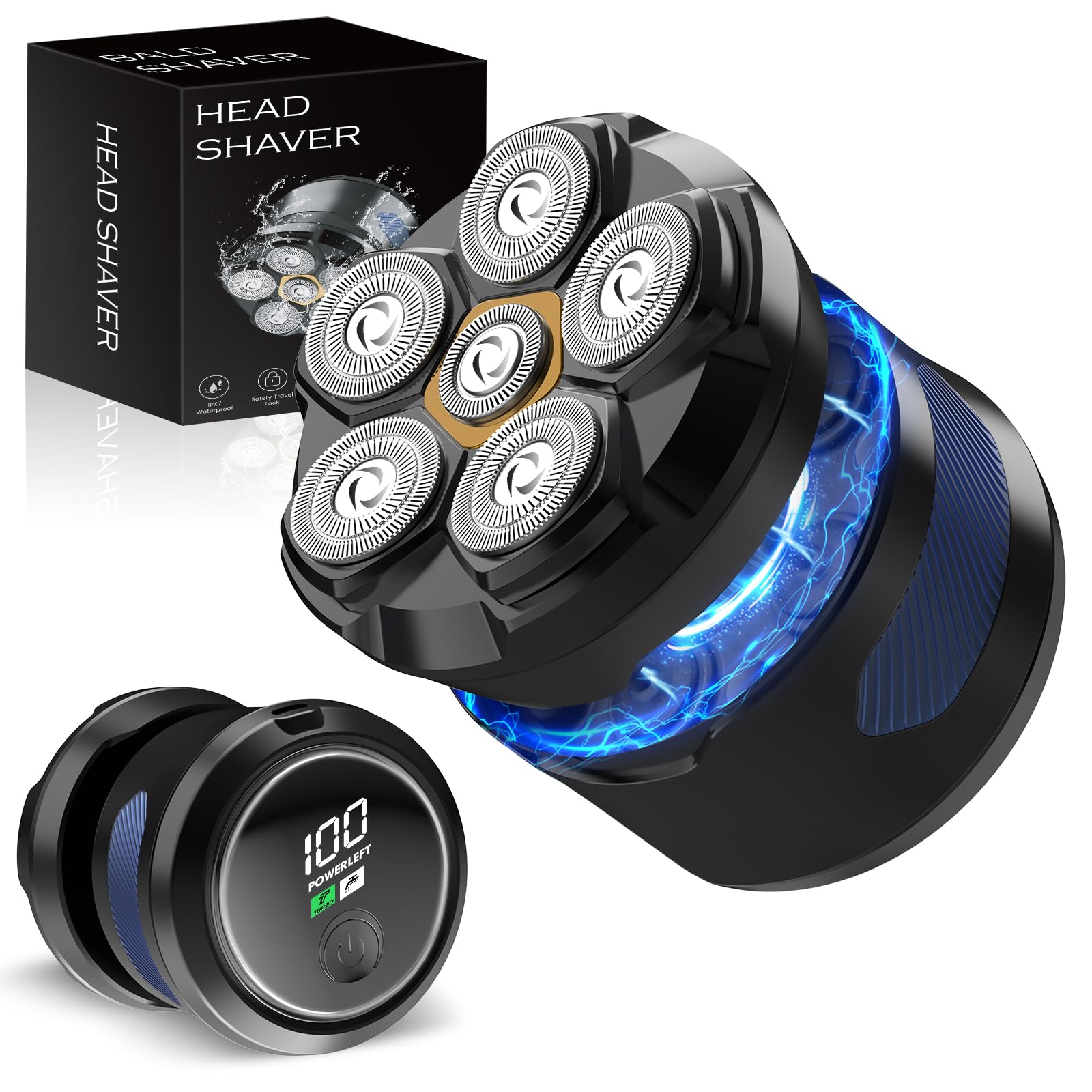 Head Shavers for Bald Men, Newly Designed Magnetic Head and Face Shaver ...