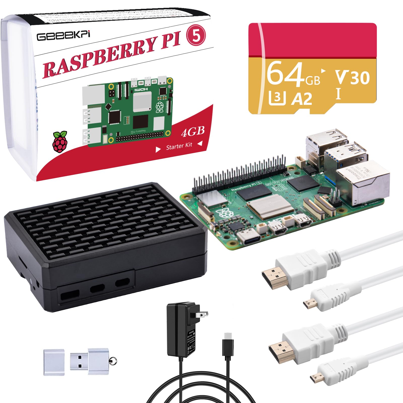 Mua for Raspberry Pi 5 4GB Basic Kit, with Pi 5 Board, Pi 5 Aluminum ...