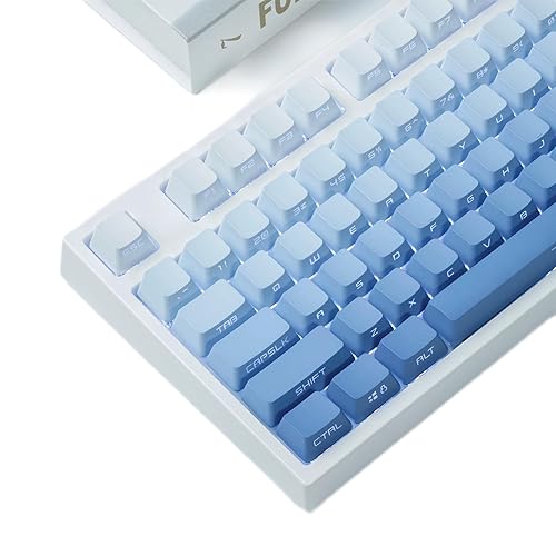 134 Keys Gradient Blue Keycaps Set, PBT Double Shot Dying Side Print ...