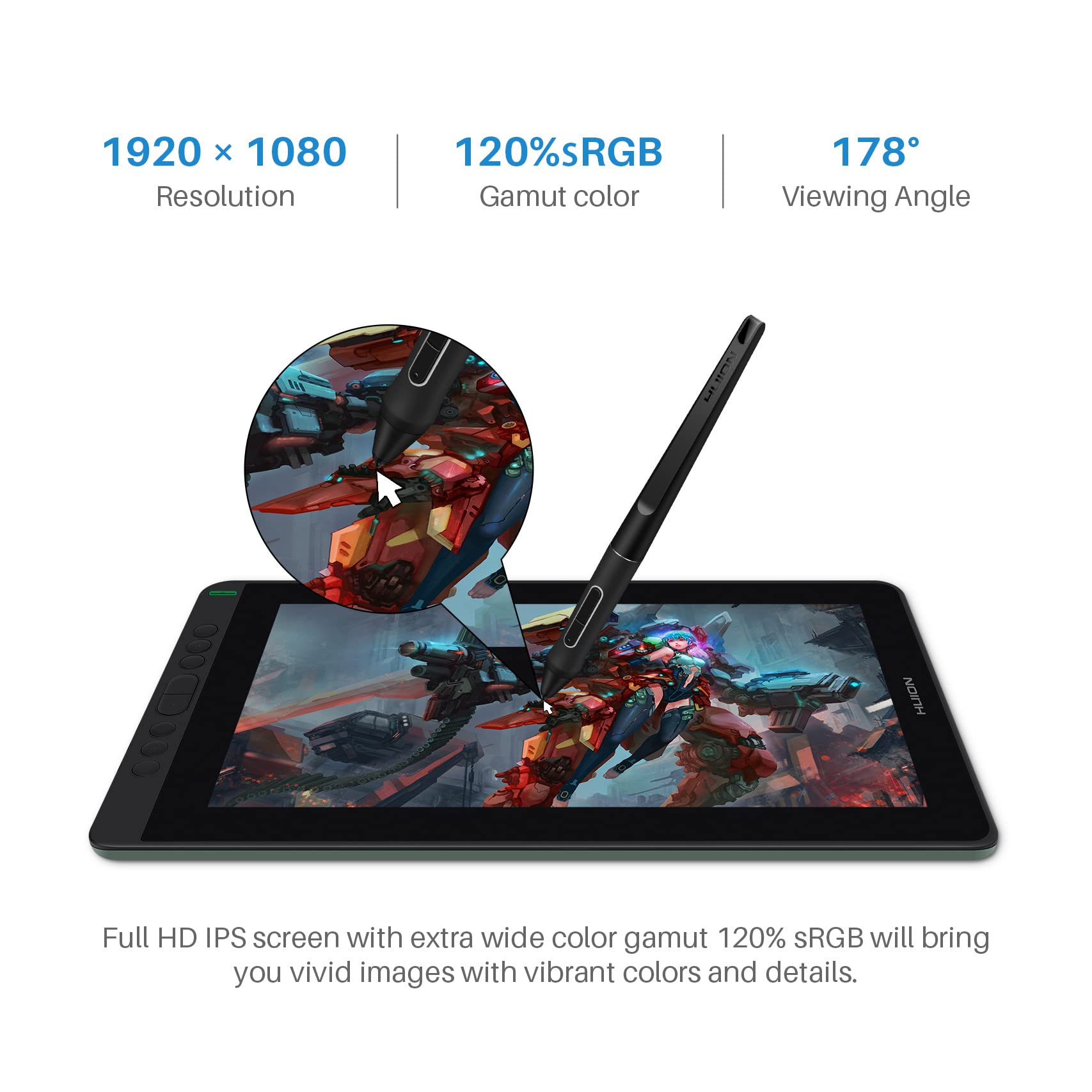 Mua HUION Kamvas 13 Graphic Tablet with Screen, 13.3 Inch Green Drawing ...