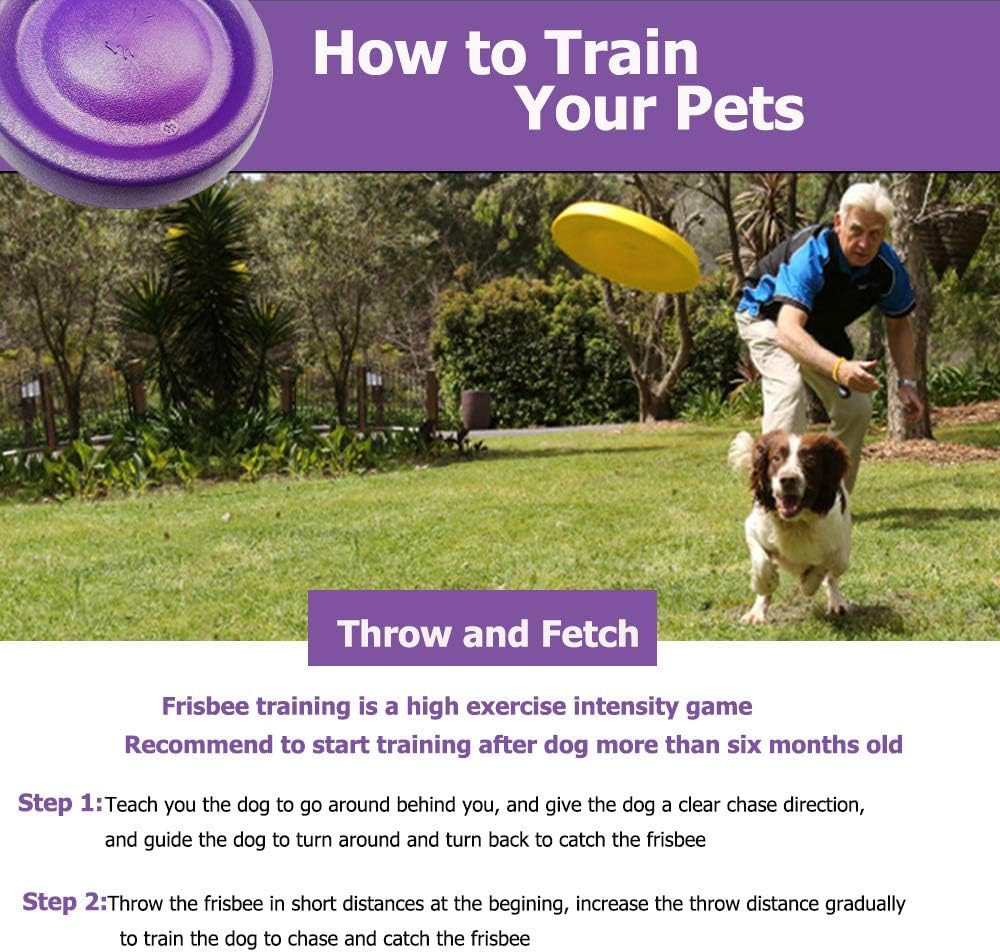 Briller Dog Frisbee Float Dog Flying Disc Dog Toys Pet Training Outdoor ...