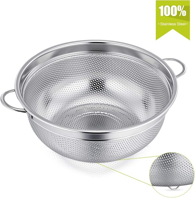 HaWare Stainless Steel Colander, 20cm Micro-Perforated & Footed Metal ...