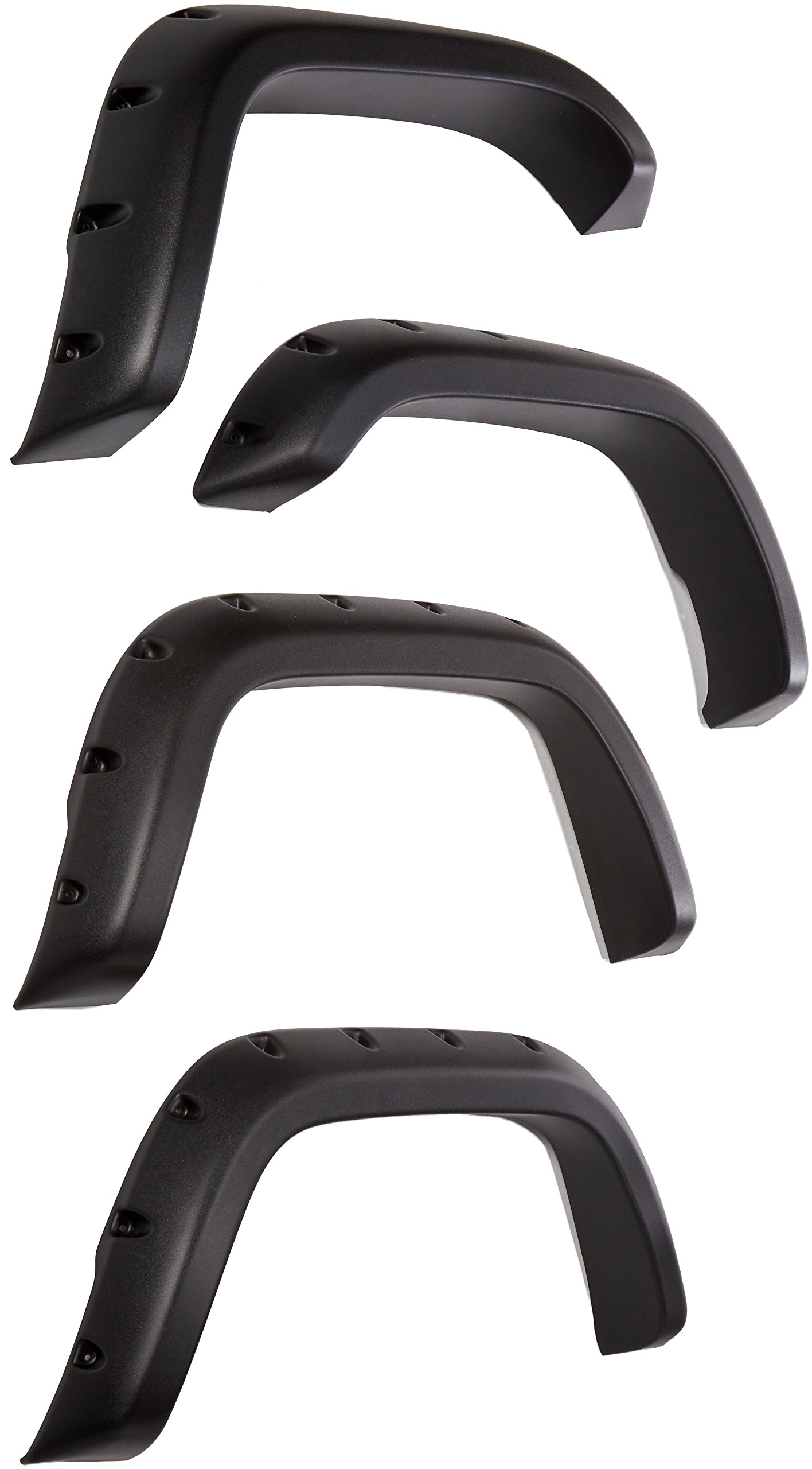 Bushwacker 10912-07 Black Jeep Cutout Style Textured Finish 4-Piece ...