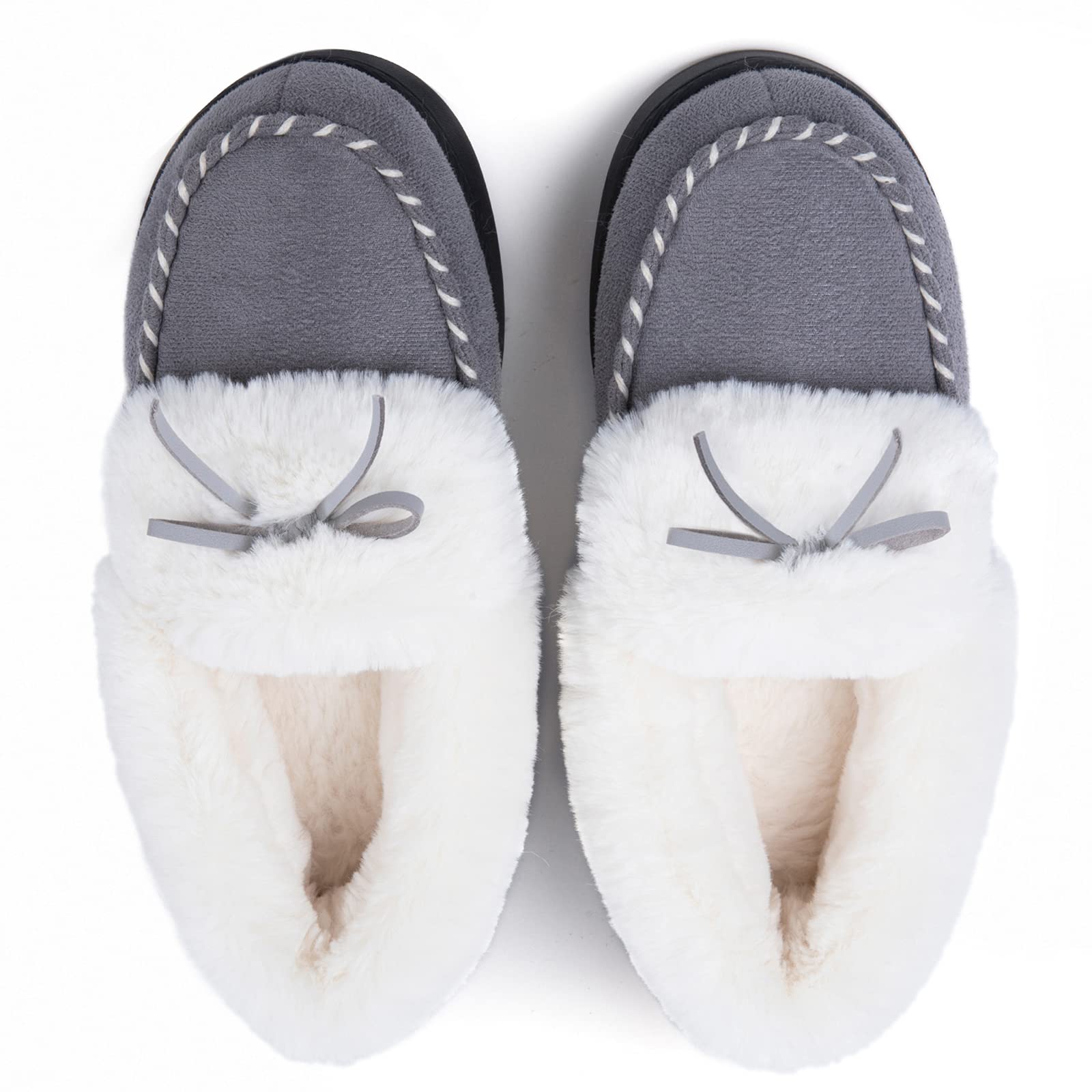 RockDove Women's Trapper Moc Fuzzy Plush Faux Fur Memory Foam Slipper ...