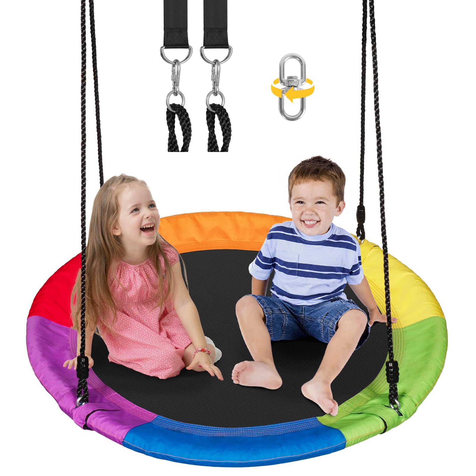 DECORLIFE 40 Inch Tree Swing, Heavy Duty Saucer Swing for Kids Outdoor ...
