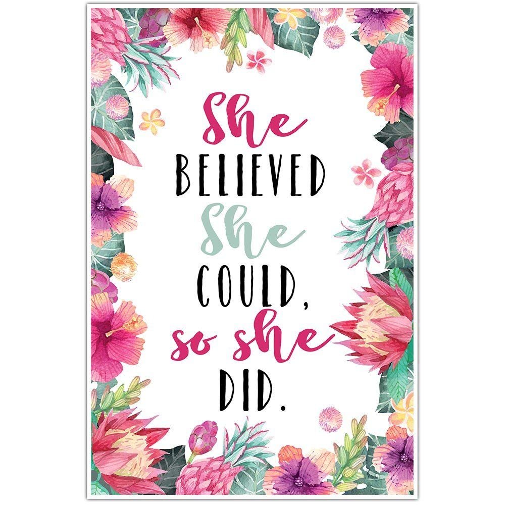 Amazon.com: She Believed She Could So She Did Wall Art Poster: Handmade