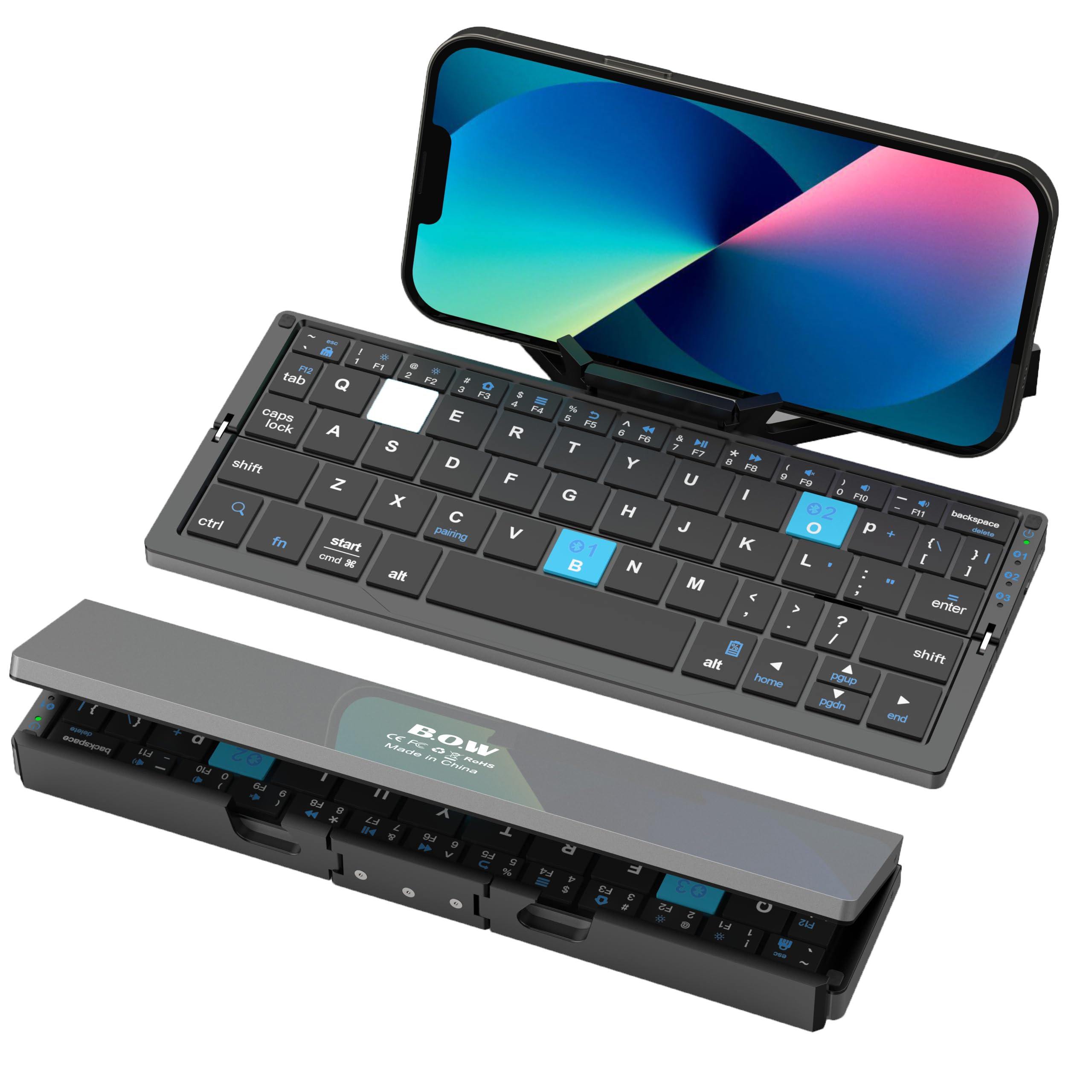 Mua Mini Foldable Bluetooth Keyboard with Magnetic Stand,Aluminum Alloy ...
