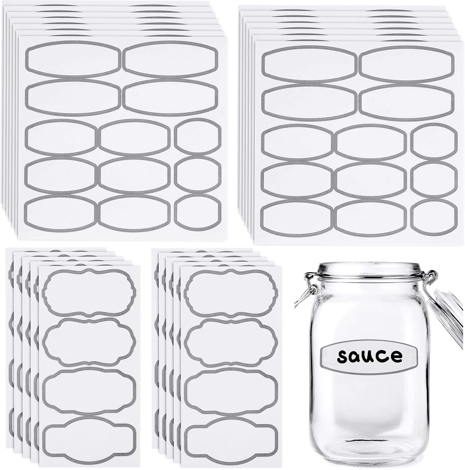 25 Sheets 235 Pieces Self Adhesive Easy Peel Off Label Stickers Blank ...