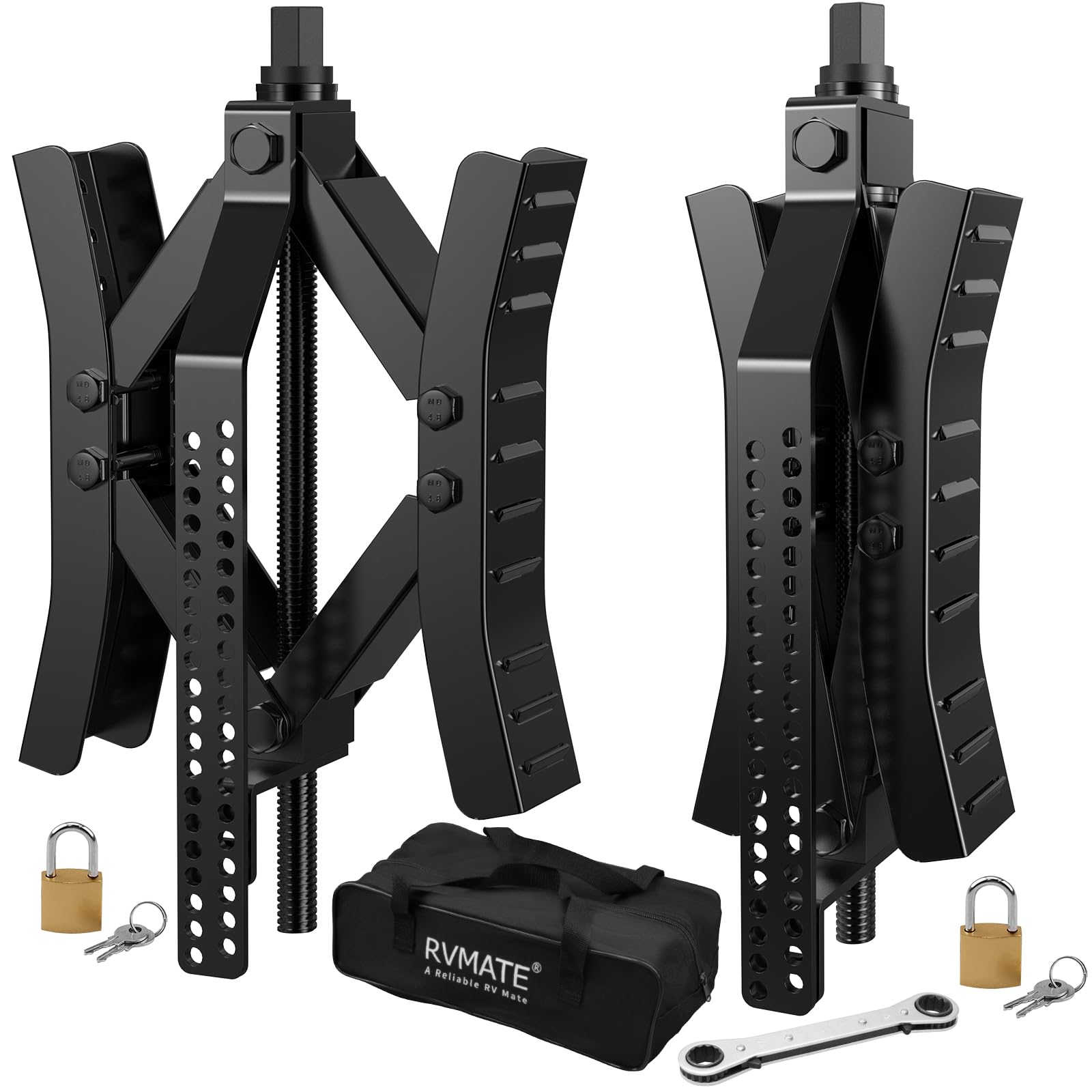 RVMATE RV Camper Wheel Chock Stabilizer Scissor, X Chocks Wheel ...