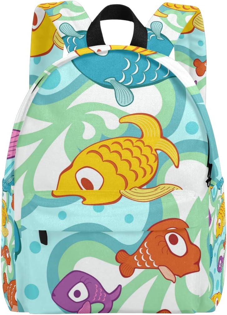 Ocean Sealife Colorful Fish Cute School Backpacks Book Bag Teen Student ...