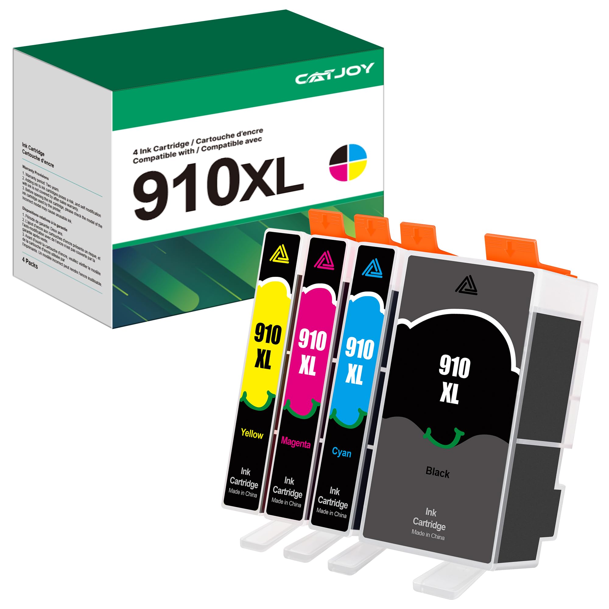 CATJOY 910XL Ink Cartridges for HP Printers Replacement for HP 910XL ...
