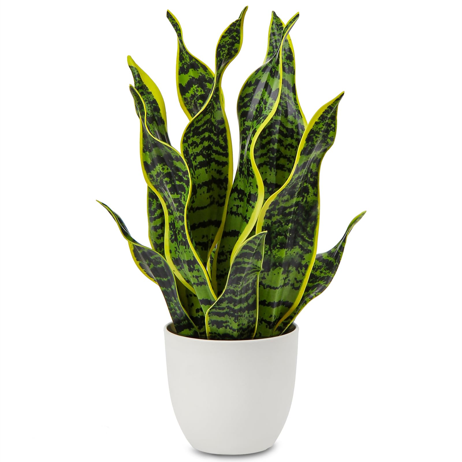 Hollyone Artificial Snake Plant Potted Faux Sansevieria Trifasciata ...