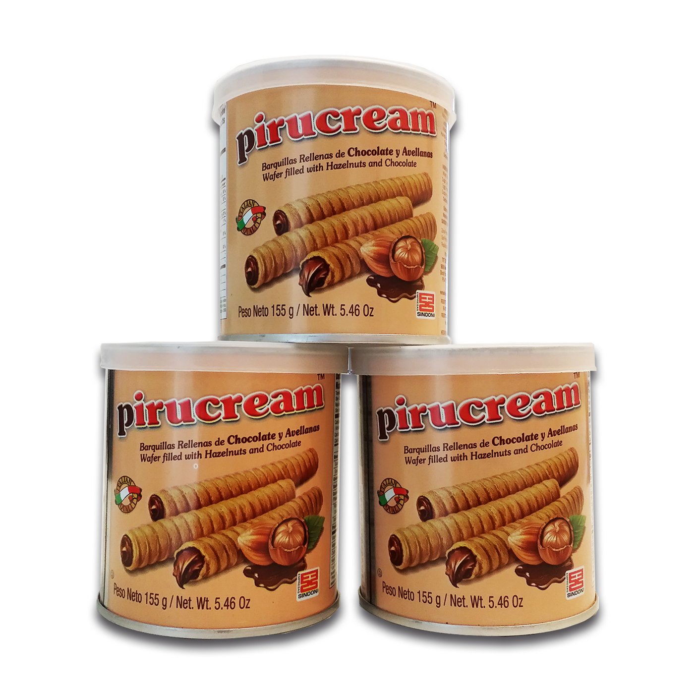 3 Pack Pirucream Chocolate and Hazelnut Wafer 5.46oz Old Pirulin ...
