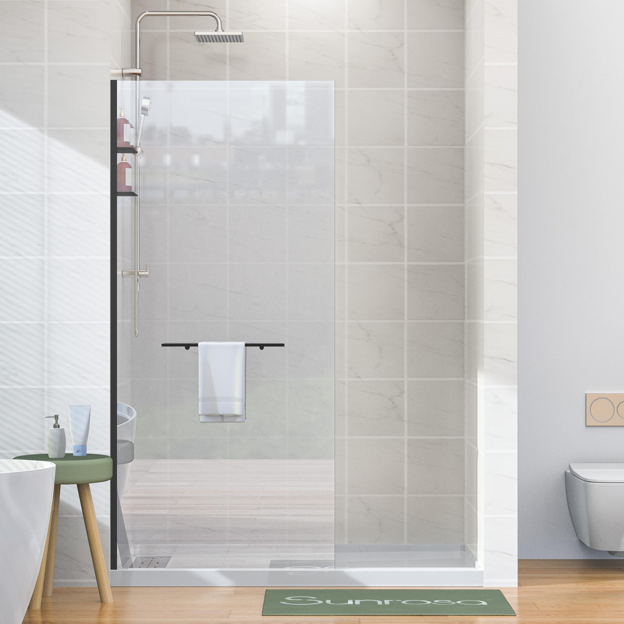 Sunrosa Glass Shower Panel, 3/8" Shower Glass Panel, 34"×72" Clear ...