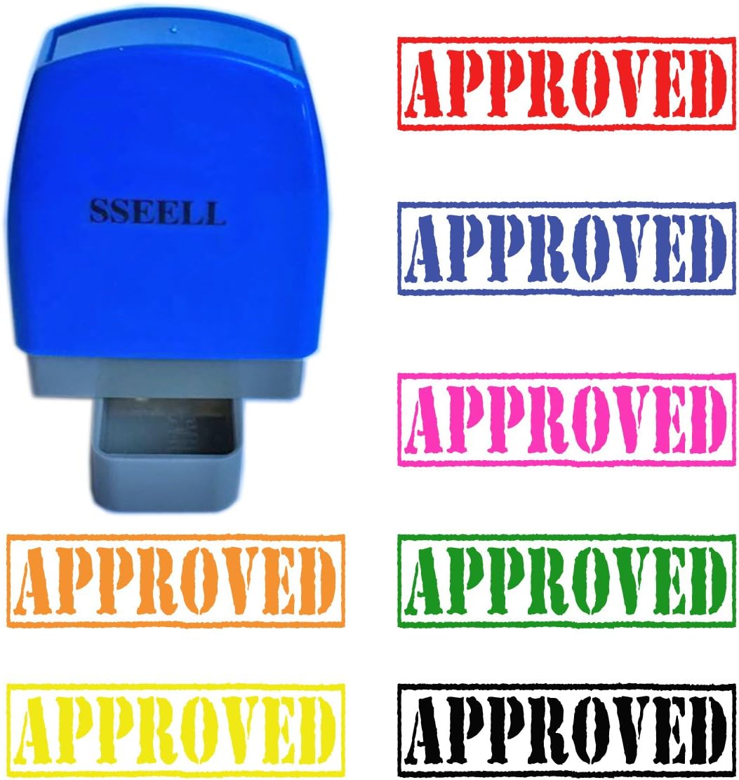 Amazon.com : SSEELL Approved Self Inking Rubber Stamp Self-Inking RE ...