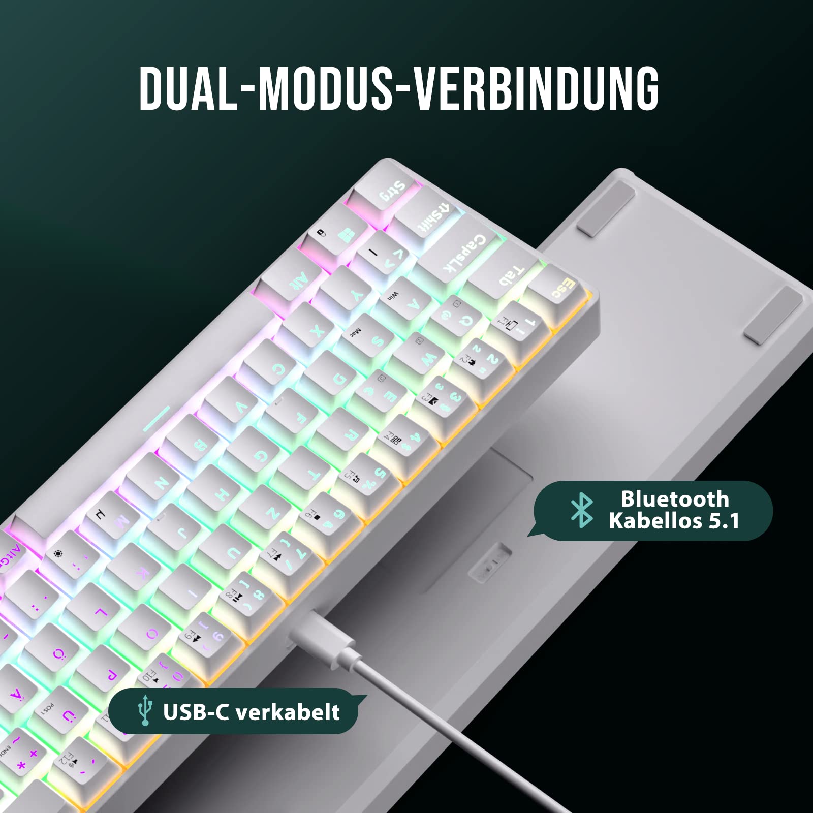 Mua RK ROYAL KLUDGE RK68 Mechanical Gaming Keyboard, Wireless/Wired ...