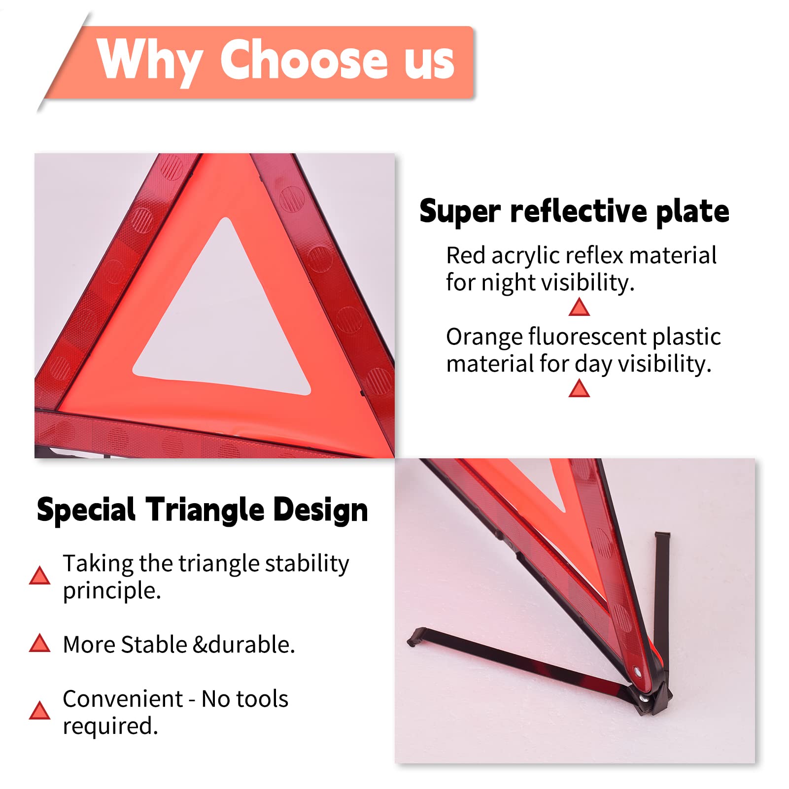 Mua Warning Triangle, Foldable Safety Triangle, Triple Warning Kit ...