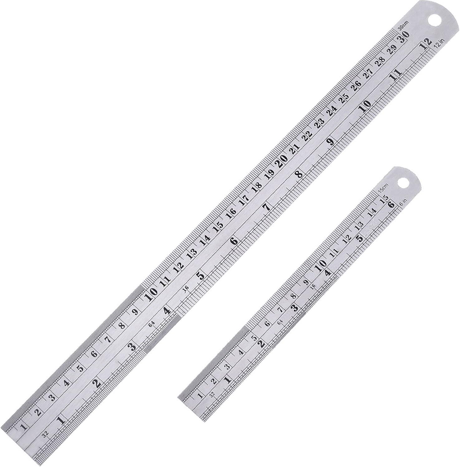 WhopperIndia Heavy Duty Stainless Steel Ruler Set 12 Inch (30 CM) + 6 ...