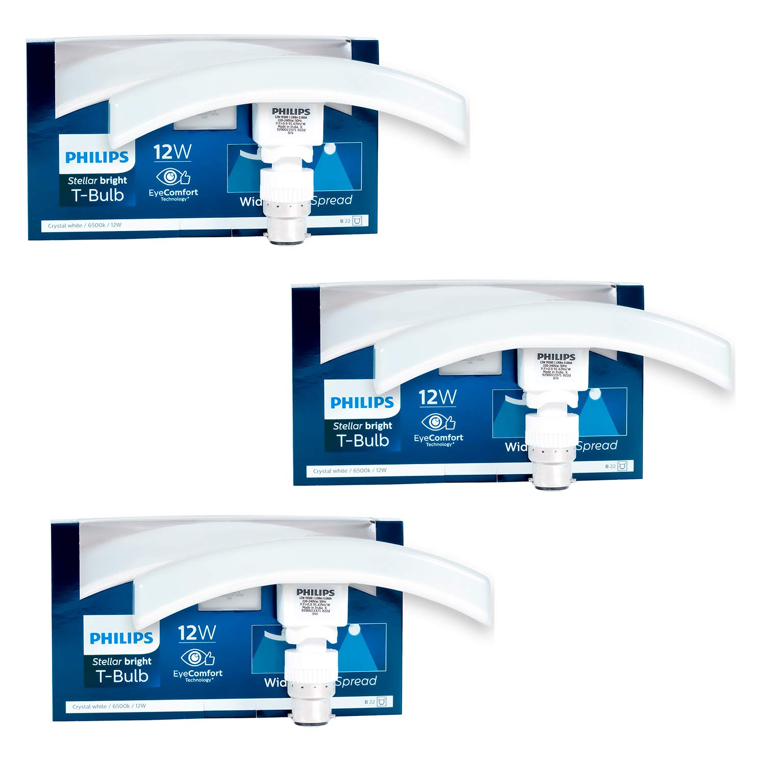 Philips T Bulb Curve, 12 Watt, Base B22, Cool Daylight, Pack of 3 ...