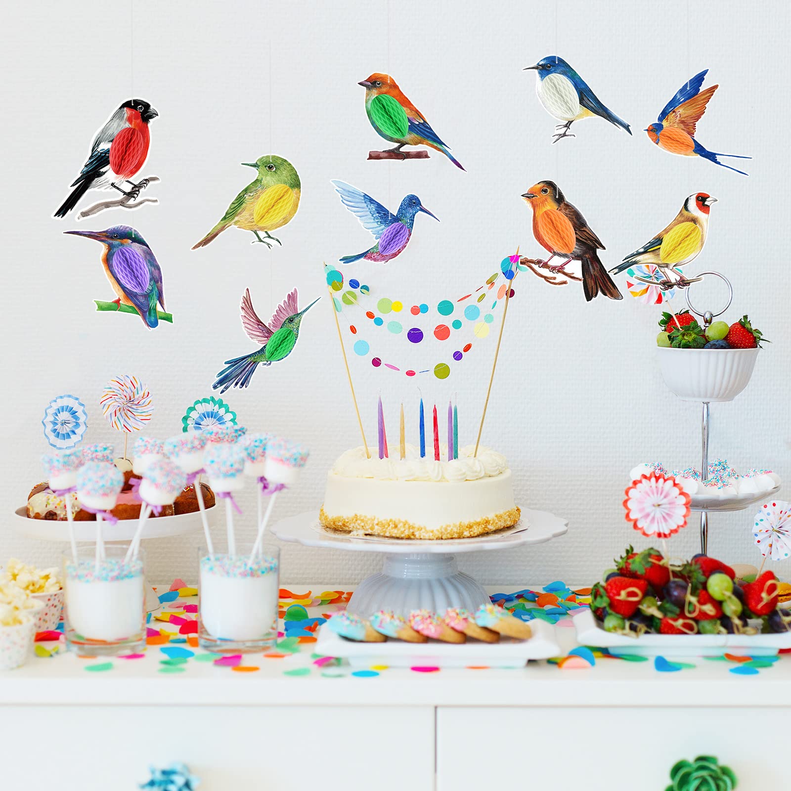 Mua PerKoop 10 Pcs Bird Party Decorations Tropical Bird Honeycomb Paper ...