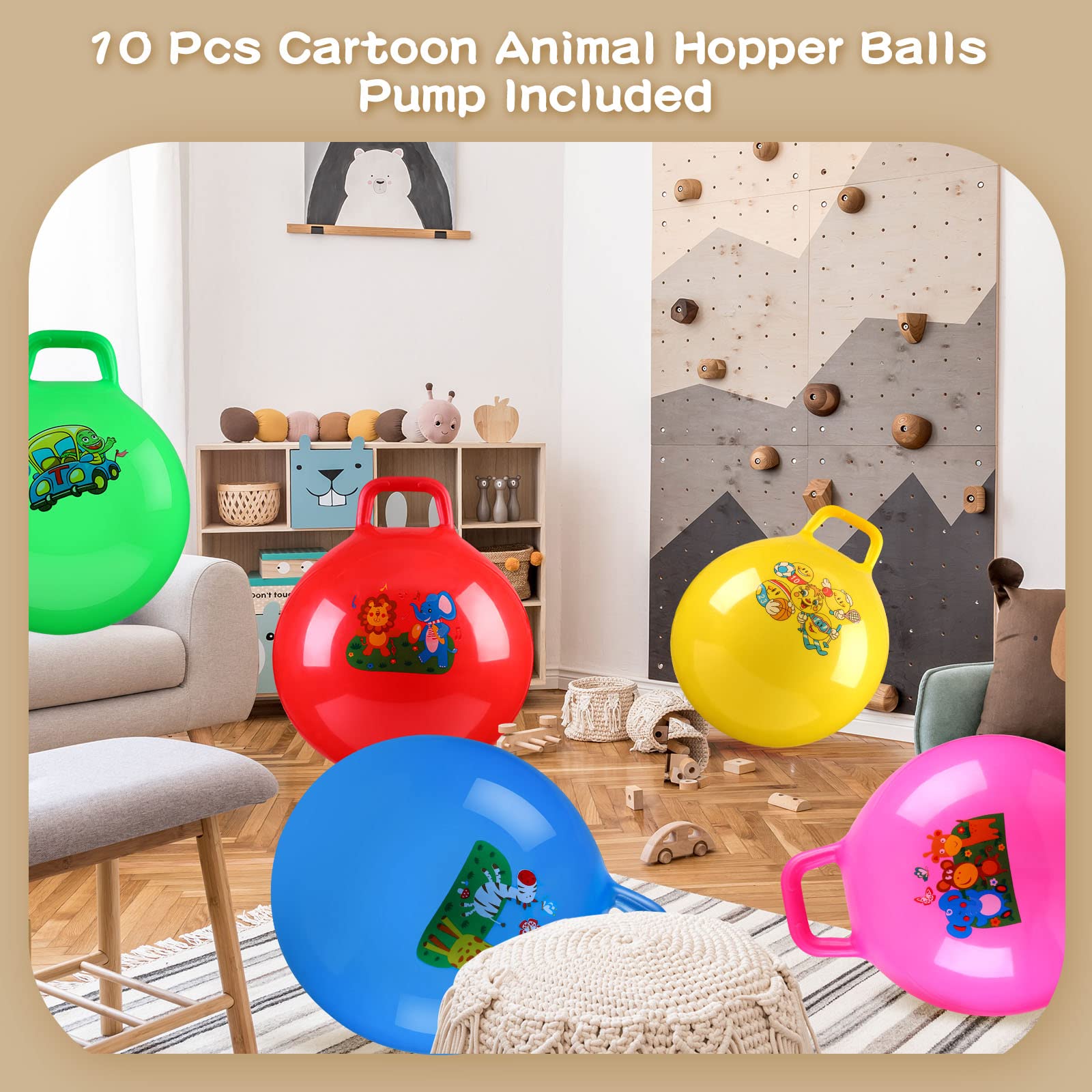 Mua 10 Pcs Bouncy Balls with Handles for Kids Bulk, Hopper Ball Hippity ...
