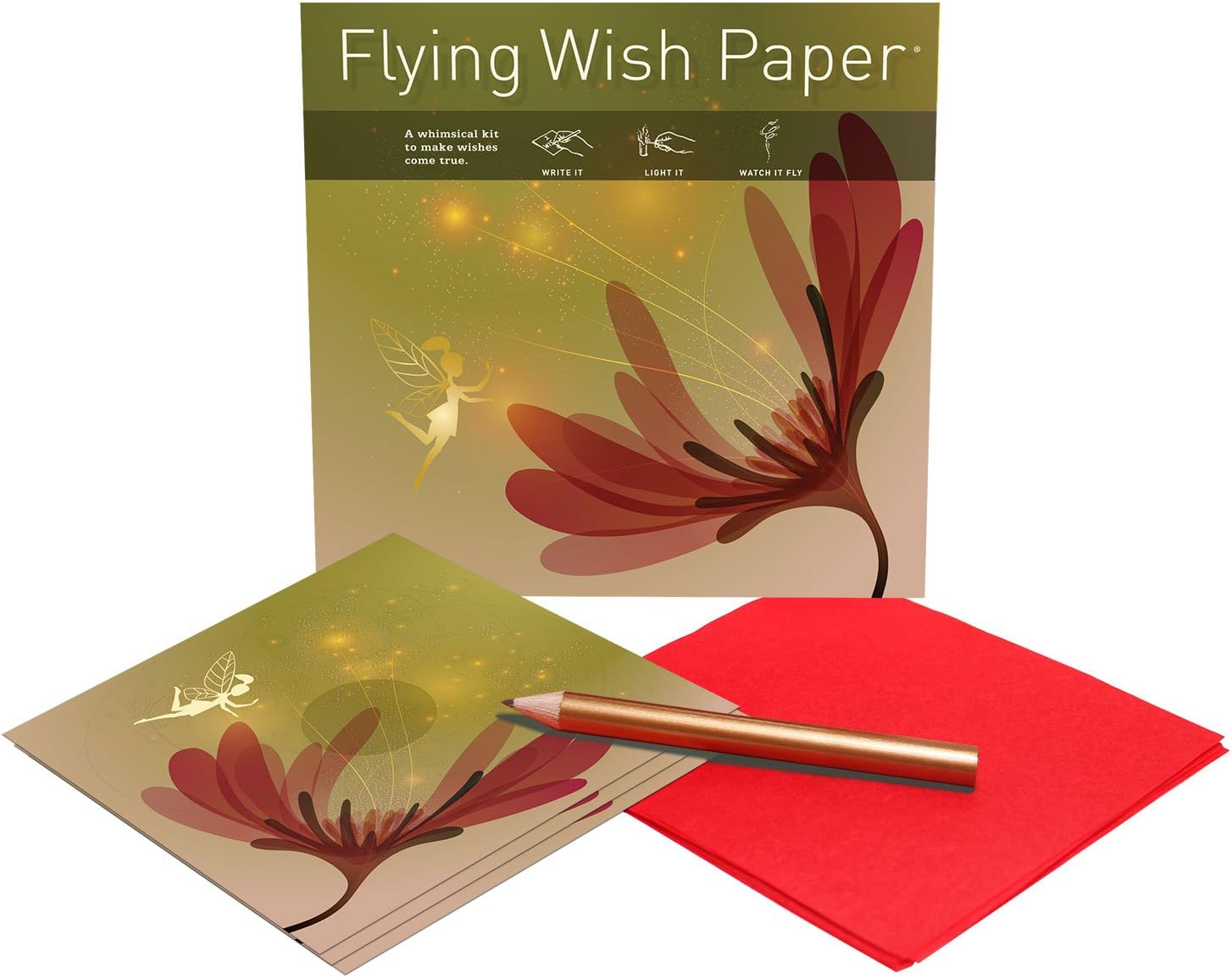 FLYING WISH PAPER - Licensed Original Artwork, Mini Wishing Kit, 5" x 5 ...