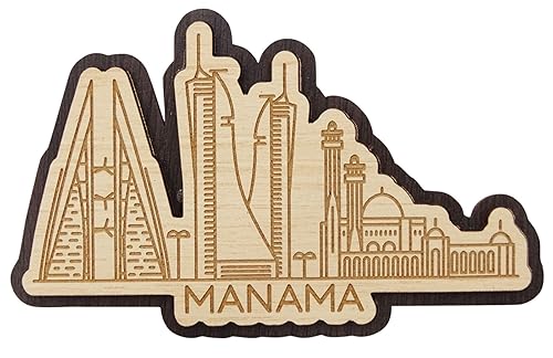 Printtoo Souvenir Engraved Wooden Manama Bahrain City Fridge Magnet ...