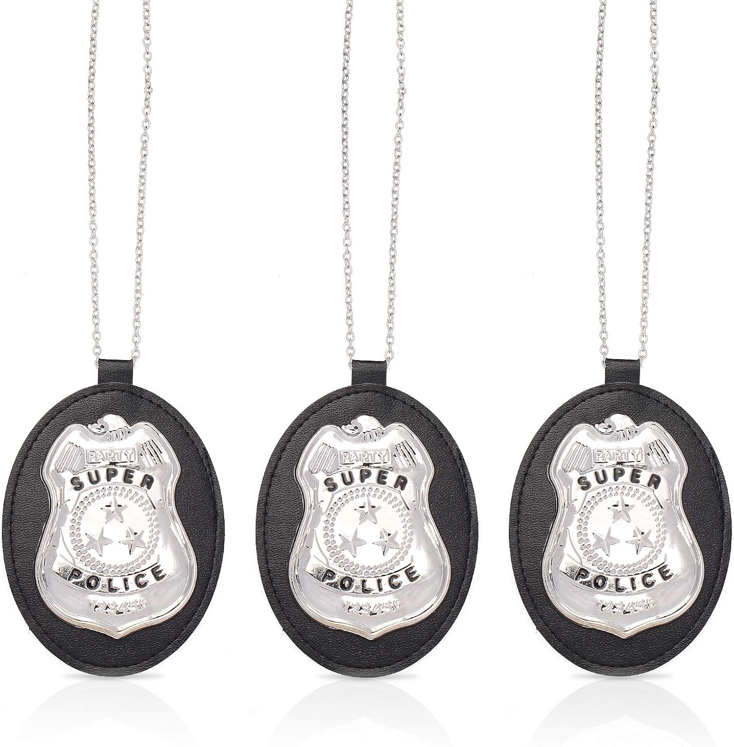 Amazon.com: Beelittle Police Badge with Chain Cop Necklace Police ...